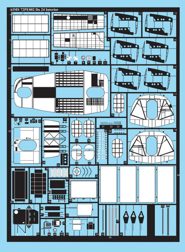 Aims 72PE02 Do-24 - Interior and Exterior combined PE details (for Italeri / Revell kits)