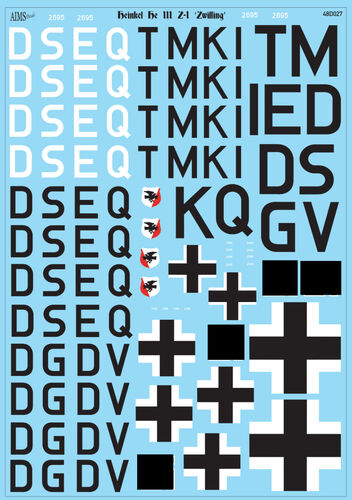 Aims 48D027 Heinkel He-111Z 'Zwilling' Decals