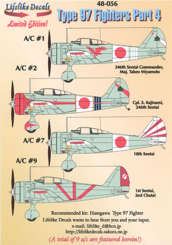 Lifelike Decals 48056 Nakajima Ki-27 Nate (Type 97 Fighter) Part 4 (9 schemes)