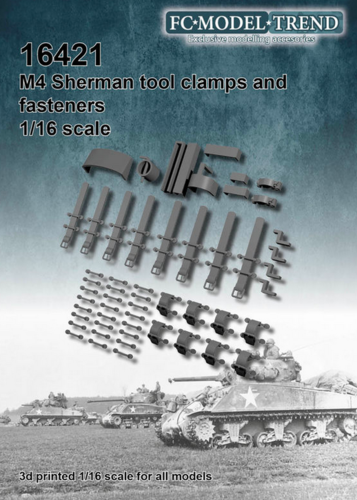 FC ModelTrend 16421 M4 Sherman tool clamps and fasteners