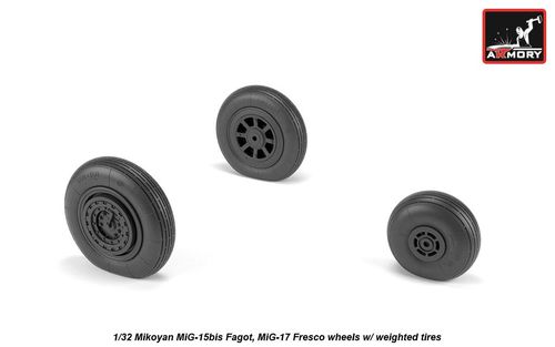 Armory Models Group AW32014 Mikoyan MiG-15bis Fagot (late) / MiG-17 Fresco wheels w/ weighted tires