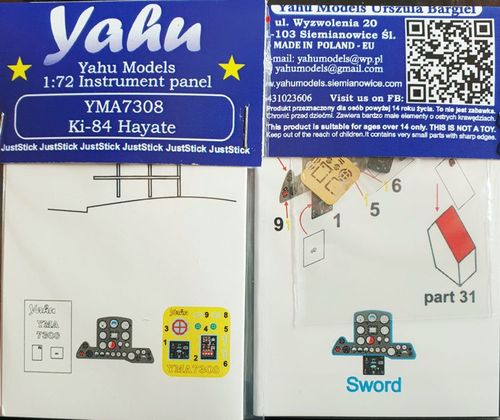 Yahu Models A7308 Ki-84 (Sword)