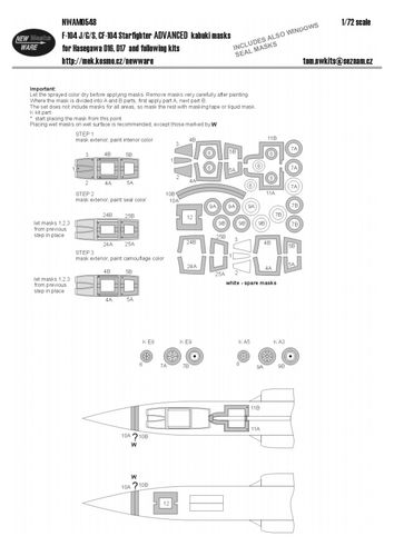 New Ware AM0548 F-104 J/G/S, CF-104 Starfighter ADVANCED kabuki masks for Hasegawa