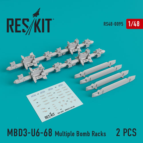 DISCONTINUED RES/KIT 48-0095 MBD3-U6-68 Multiple Bomb Racks (Su-17, Su-24, Su-30, Su-34, Su-35) (2 pcs)