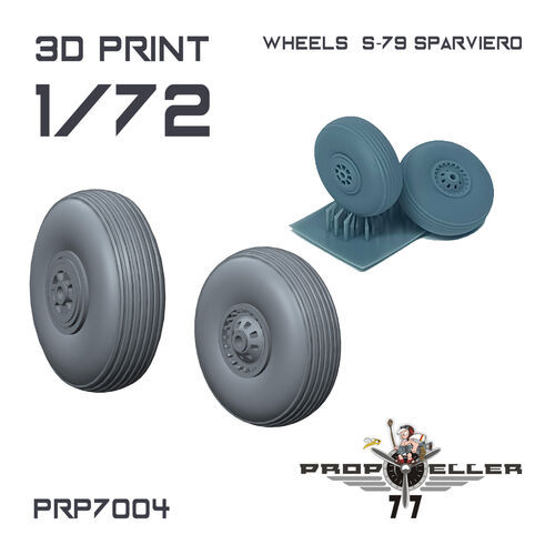 77propeller 7004 S.79 Sparviero - 3D-Printed Wheels (for Italeri Kits)