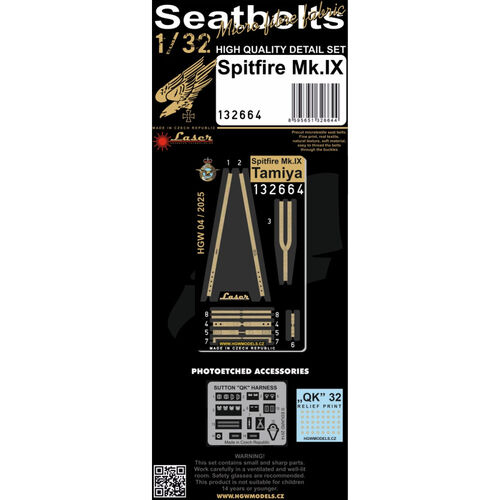 HGW Models 132664 Spitfire Mk.IX (For Tamiya) - Seatbelts