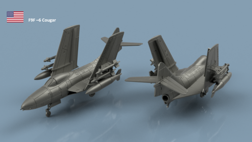 L'Arsenal 2.0 3D350441 Grumman F9F-6 Cougar folded wings - 3D printing (5 pcs)