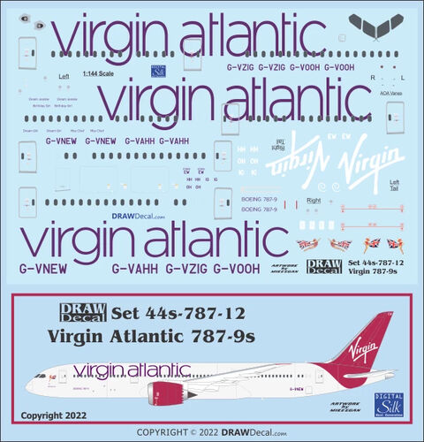 Draw Decal 44-787-12 Boeing 787-9 Dreamliner - Virgin Atlantic