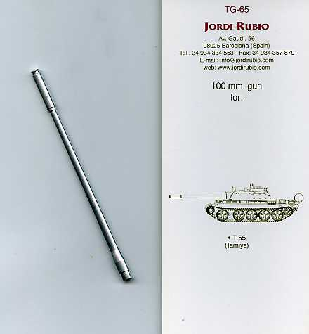 Jordi Rubio TG65 Soviet T-55 - 100mm Gun Barrel (for Tamiya kits)