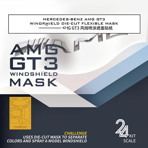 Galaxy-Model D24001 Mercedes-Benz AMG GT3 Windshield Die-Cut Flexible Mask (For Tamiya)