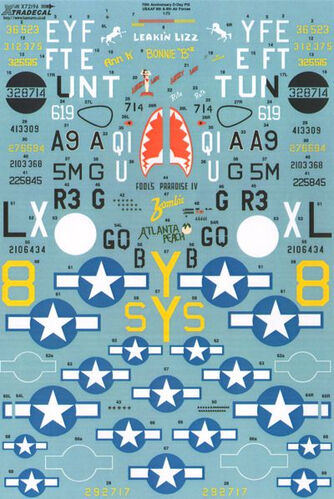 Xtradecal 72196 D-Day 70th Anniversary June 1944 Part 3 - US Army 8th and 9th Air Forces (12 schemes)