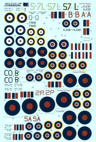 Xtradecal 72140 Yanks with Roundels - US Aircraft in the Fleet Air Arm Part 1 (10 schemes)