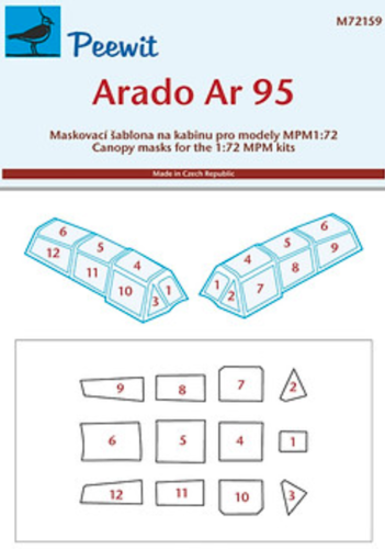Peewit 72159 Canopy mask for Arado Ar 95 MPM