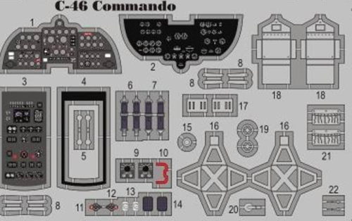 Maestro Models P7224 C-46 Commando detail set PRE-PAINTED