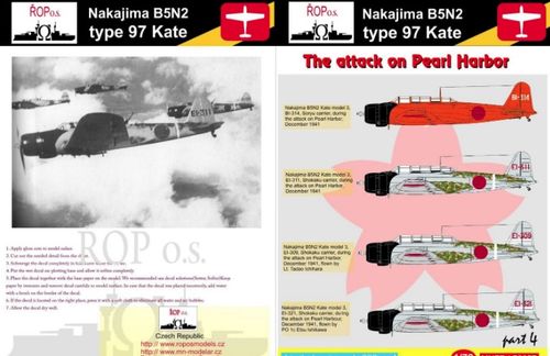 Ropos Models MNFDL72057 Nakajima B5N2 type 97 Kate - The attack on Pearl Harbor