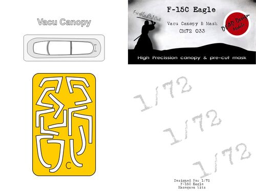 DEAD Design Models CM72033 McDonnell Douglas F-15 C Eagle - Vacu Canopy & Mask (for Hasegawa Kits)