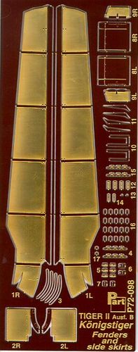 Part P72-098 Tiger II Ausf. B fenders and side skirts Revell