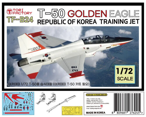 Tori Factory TF-B24 T-50 Golden Eagle ROK Training Jet Decal Set