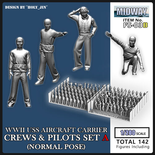 Tori Factory FS-03B US WWII Navy Aircraft Carrier Crews & Pilots (Normal Pose) - Renewaled (142 figures)