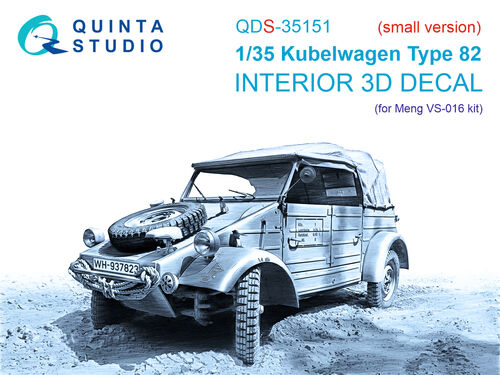 Quinta Studio QDS35151 Kubelwagen Type 82 - 3D-Printed & Coloured Interior on Decal Paper (for Meng VS-016 Kit / Small Version)
