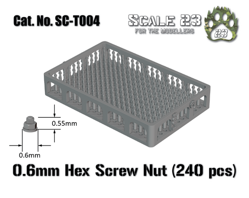 Scale23 SC-T004 0.6mm Hex Screw Nut (240 pcs)