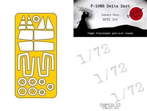 DEAD Design Models NM72144 F-106B Delta Dart Canopy Mask (For Trumpeter Kits)