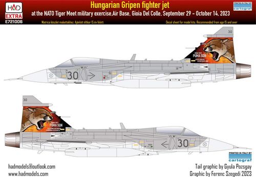 HAD Models E721006 JAS-39 Gripen Tigermeet 2023 HUNAF
