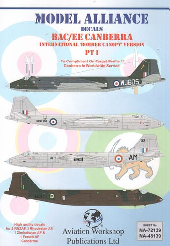 Model Alliance 48139 BAC/EE Canberra Part 1 - Bomber Canopy versions in Foreign Service (5 schemes)