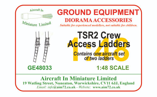 Aircraft In Miniature Ltd GE48033 BAC TSR-2 - Crew Access Ladder Set (2 pcs) (for Airfix kits)