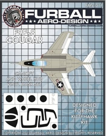 Furball Aero-Design FMS017 Grumman F9F-8/F9F-8P Cougar - Canopy and Wheel Hub Masks (for Kitty Hawk Model kits)