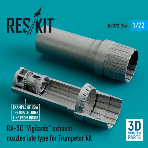 RES/KIT U72-0254 RA-5C "Vigilante" Exhaust Nozzles Late Type For Trumpeter Kit