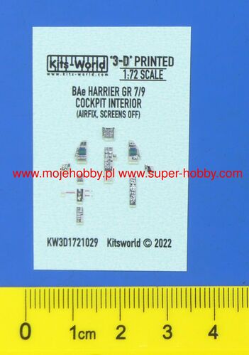 Kits World 3D1721029 BAe Harrier GR.7/GR.9 (screens off) 3D Full colour Instrument Panels (for Airfix kit)