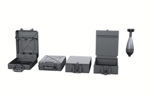 HD Models 35148 German 8cm mortar metal and wooden boxes decals included