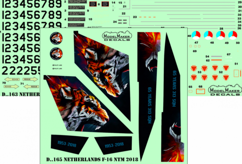 Model Maker Decals D48165 Netherlands F-16 NTM 2018