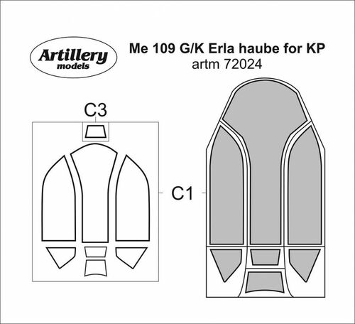ARTILLERY Models 72024 Me 109 G/K Erla haube for KP