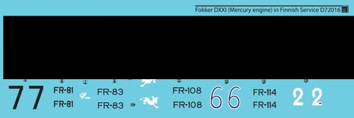 SBS Model D72016 Fokker D.XXI (Mercury engine) Finnish Air Force WW II