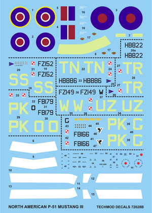 Techmod 72028 North American P-51 Mustang III