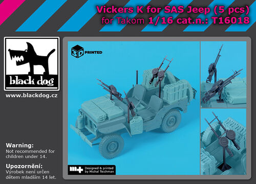 Black Dog T16018 Vickers K for SAS Jeep (5 pcs / for Takom Kits)