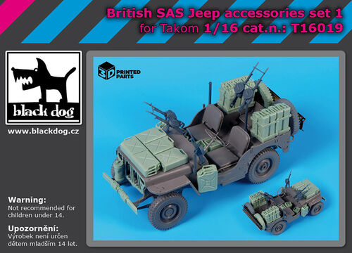 Black Dog T16019 British SAS Jeep Accessories Set No.1 (for Takom Kits)