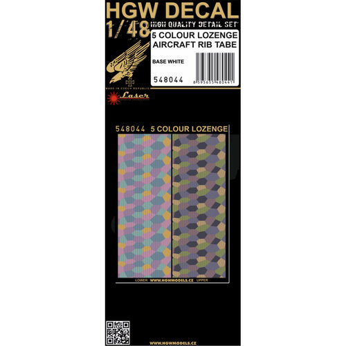 HGW Models 548044 5 Colour Lozenge - Aircraft Rib Tapes