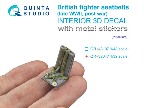 Quinta Studio QR+32047 British Fighter Seat Belts (late WWII, post-war) with metal buckles (for All Kits)