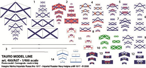 TAURO MODEL 400-A07 Naval Flags - Imperial Russian Navy
