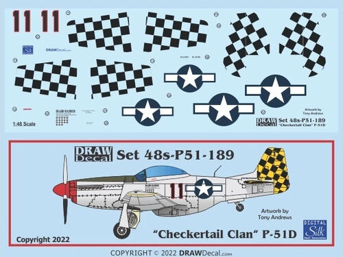 Draw Decal 48-P51-189 North American P-51 D - "Checkertail Clan"