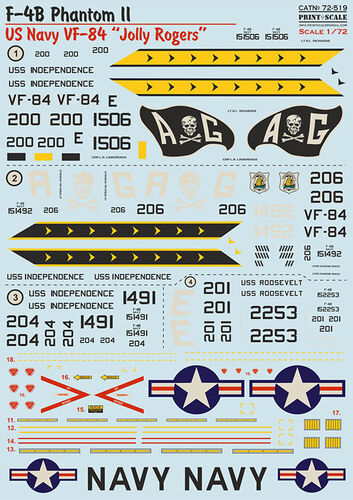 Print Scale 72-519 F-4 B Phantom II - US NAVY VF-84 "Jolly Rogers"