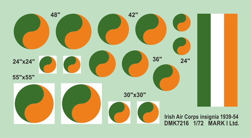 Mark I Decals DMK7216 Irish Air Corps Insignia 1939-1954 (2 sets)