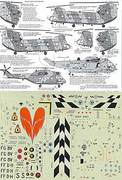 Modeldecal 089 Phantom FG.1 / FGR.2 / Chinook HC.1/ Sea King HAR.3 and F-16 A Decals