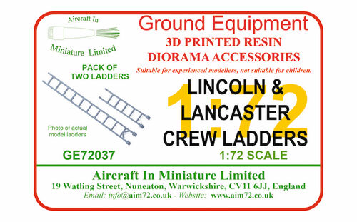 Aircraft In Miniature Ltd GE72037L Avro Lancaster & Avro Lincoln - Crew Ladders (for Airfix and Revell kits)
