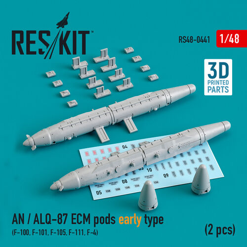 RES/KIT 48-0441 AN / ALQ-87 ECM Pods Early Type (2 pcs) (F-100, F-101, F-105, F-111, F-4)