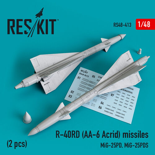 DISCONTINUED RES/KIT 48-0413 R-40RD (AA-6 Acrid) Missiles (2 pcs) (MiG-25PD, MiG-25PDS)