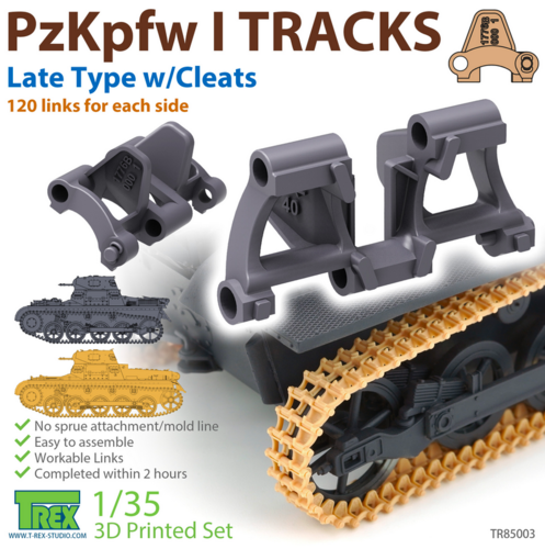 T-Rex Studio 85003 PzKpfw I Tracks Late Type w/Cleats for Ausf.A/B